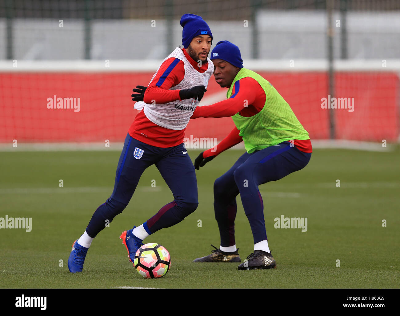 England's Nathan Redmond (left) and Dominic Iorfa (right) during a ...