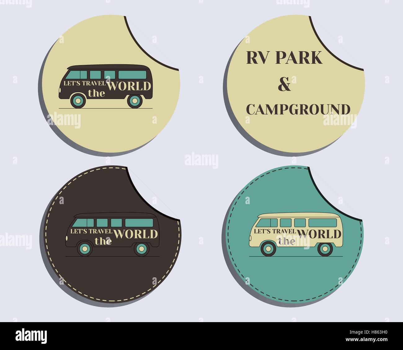 Set of unusual labels - stickers. Travel and Camping brand identity ...