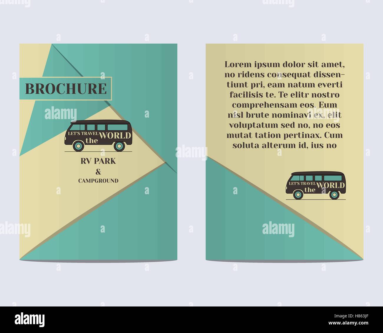 Travel Brochure Flyer design Layout template. Rv park and campground ...