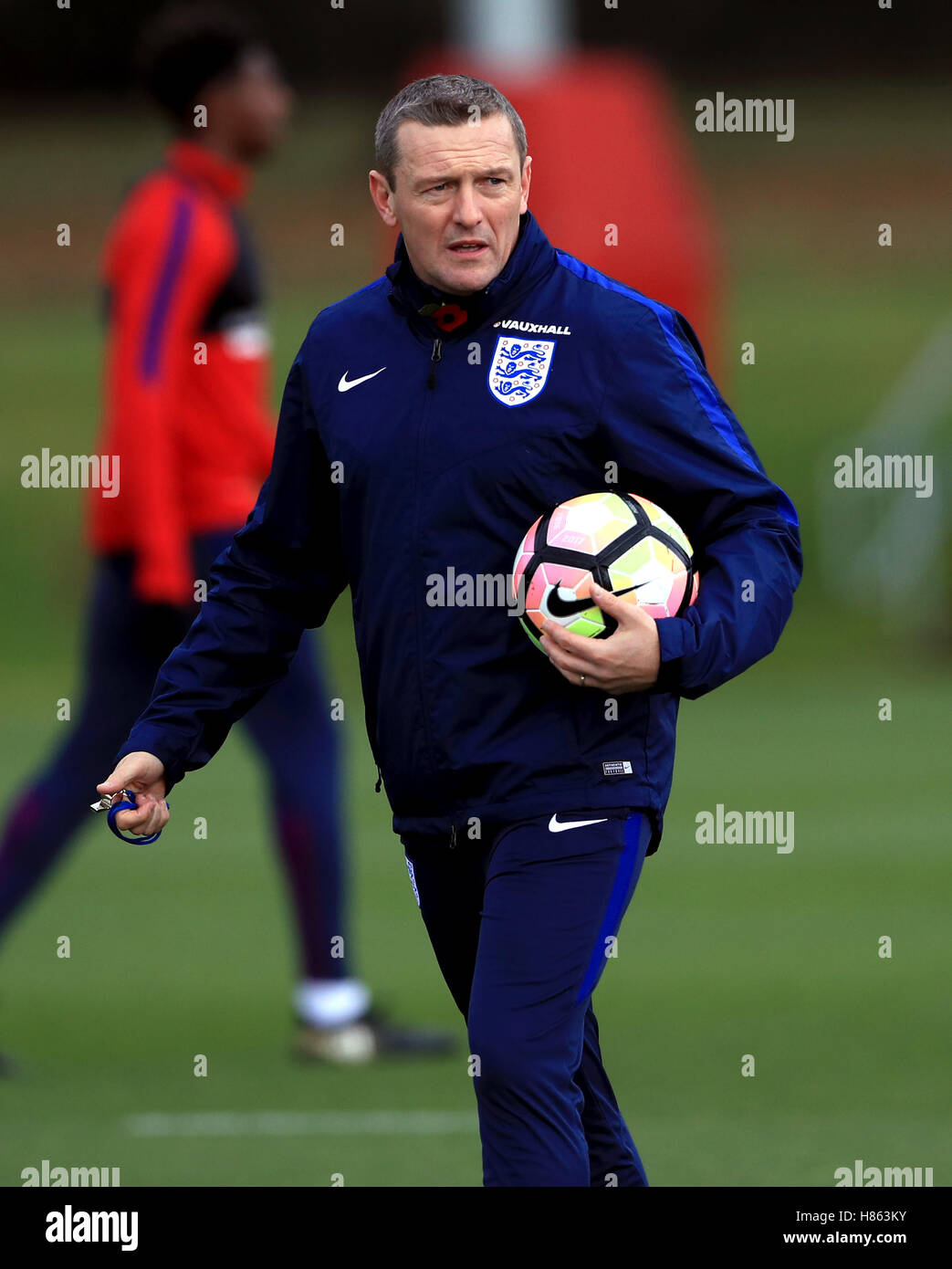 England U21 head coach Aidy Boothroyd during a training session at St ...