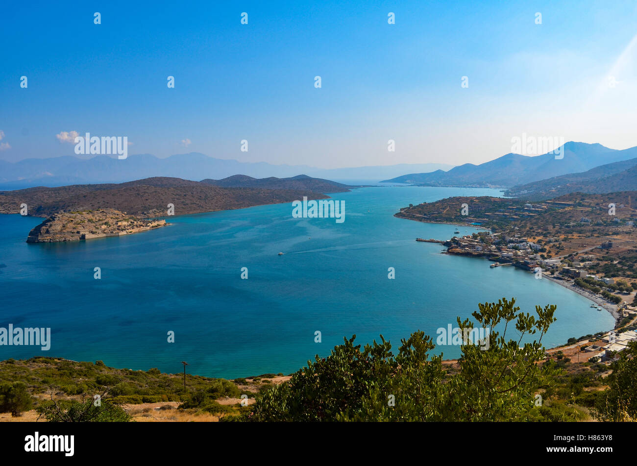 Elounda and Spinalonga, Crete, Greece Stock Photo - Alamy