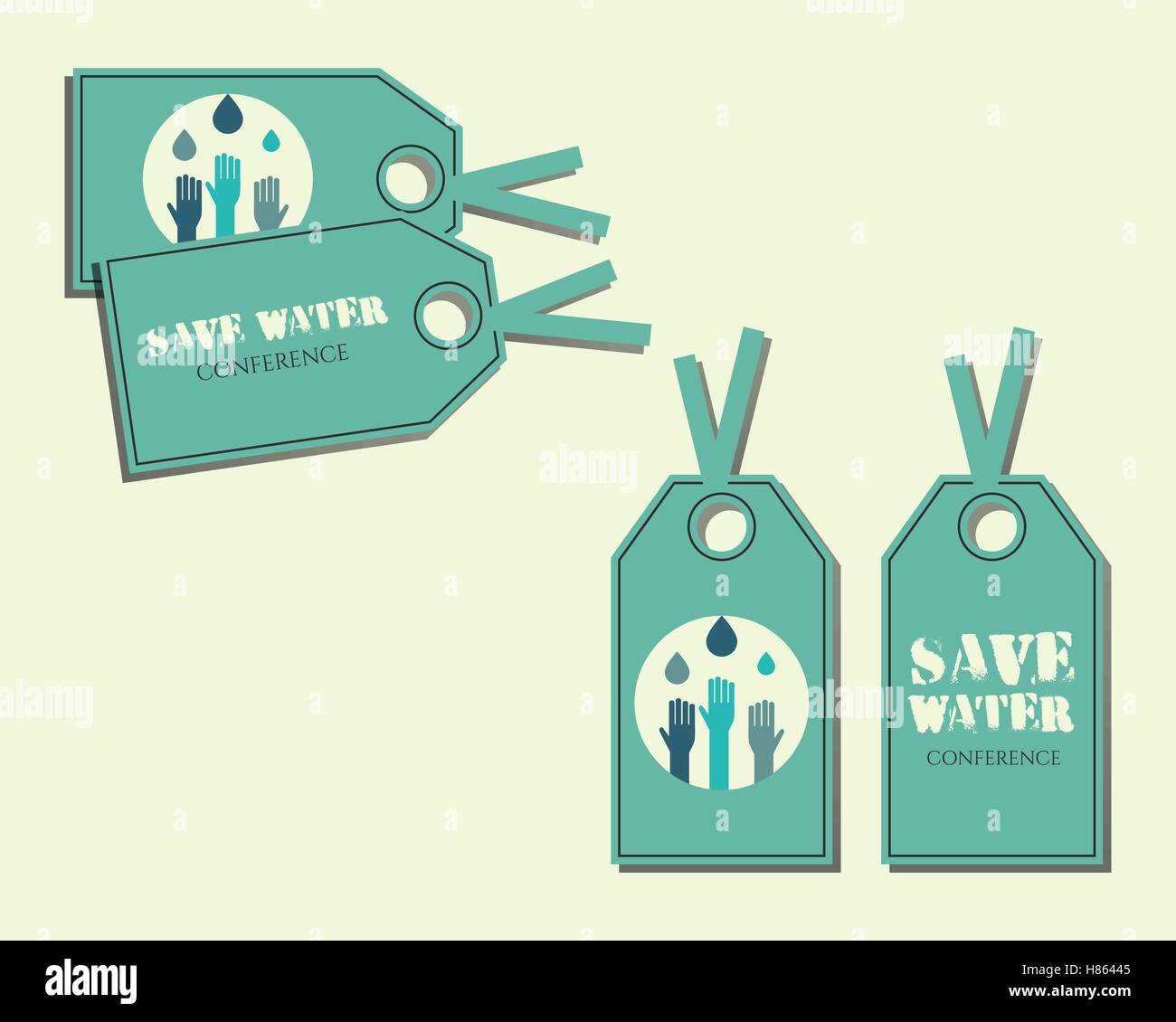 Save water conference stickers and labels invitation template with ...