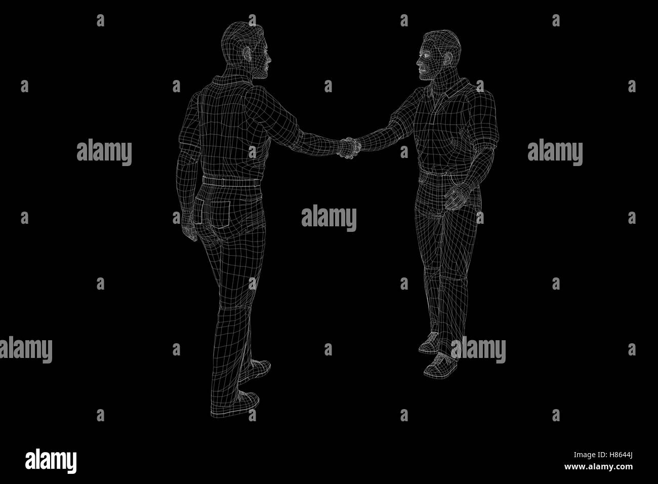 Human Wireframe Hologram in Motion. Nice 3D Rendering Stock Photo - Alamy