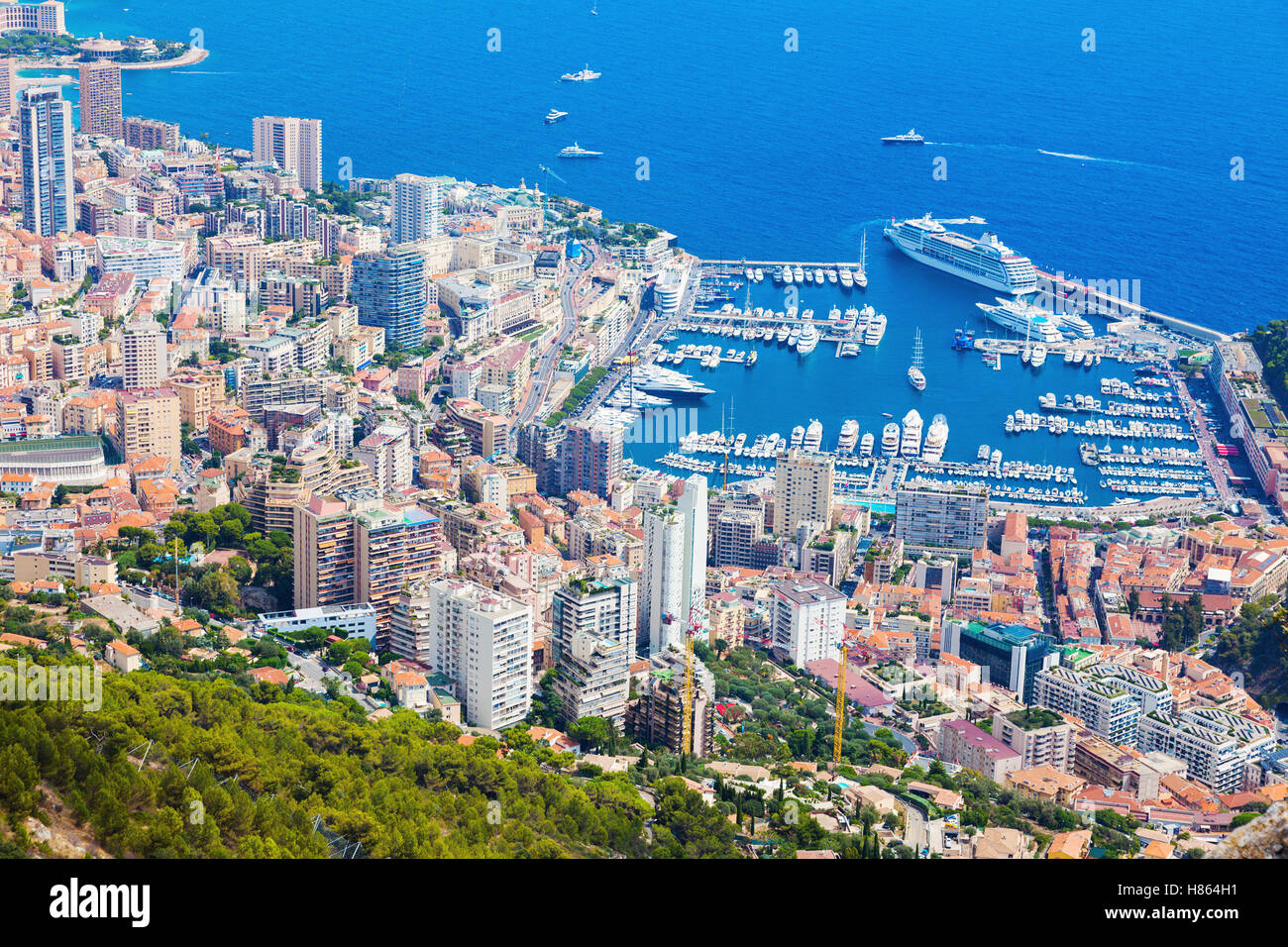 Monaco architecture - aerial view of the city. MOnte Carlo, Monaco ...