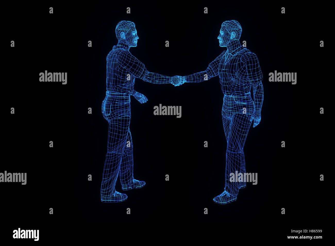 Human Wireframe Hologram in Motion. Nice 3D Rendering Stock Photo - Alamy