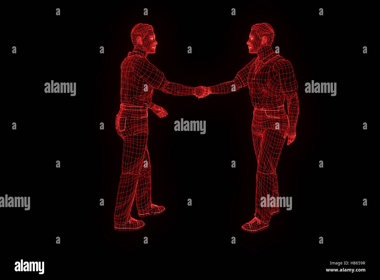 Human Wireframe Hologram in Motion. Nice 3D Rendering Stock Photo - Alamy
