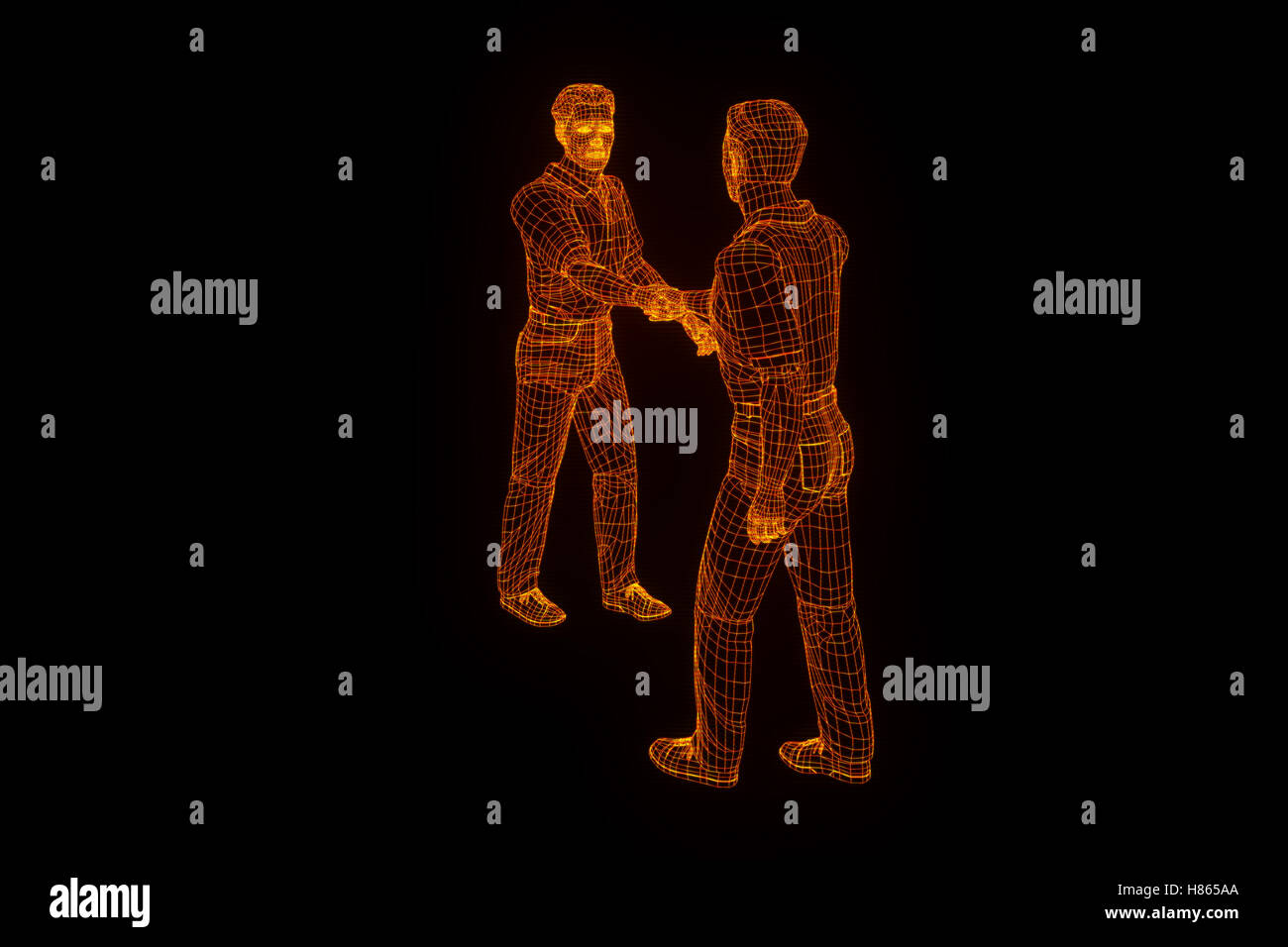 Human Wireframe Hologram in Motion. Nice 3D Rendering Stock Photo - Alamy
