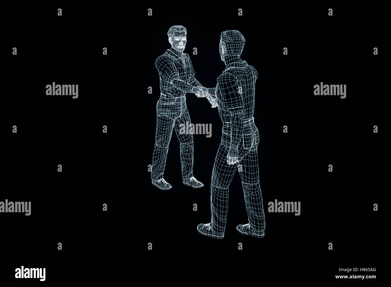 Human Wireframe Hologram in Motion. Nice 3D Rendering Stock Photo - Alamy