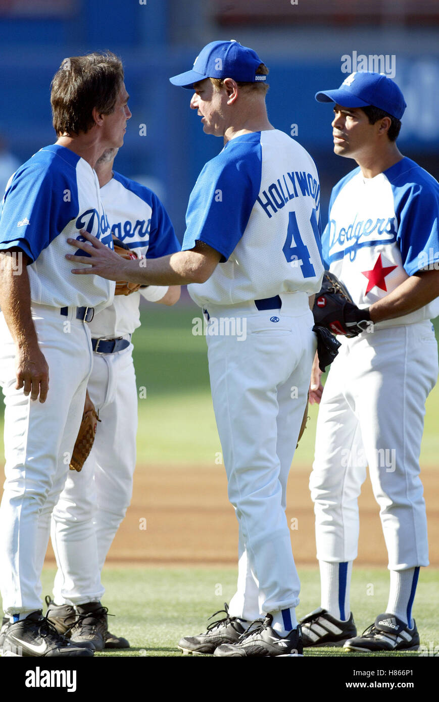 TONY DANZA & ESAI MORALES HOLLYWOOD STARS BASEBALL GAME DODGER STADIUM ...