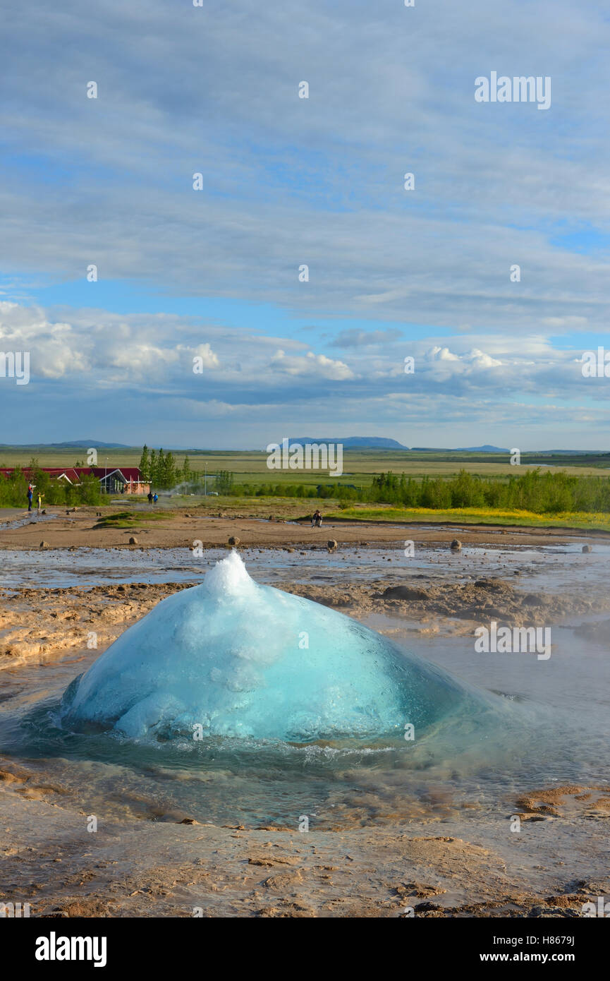 Geyser erupting, Selfoss, Iceland, sequence 1 of 4 Stock Photo - Alamy