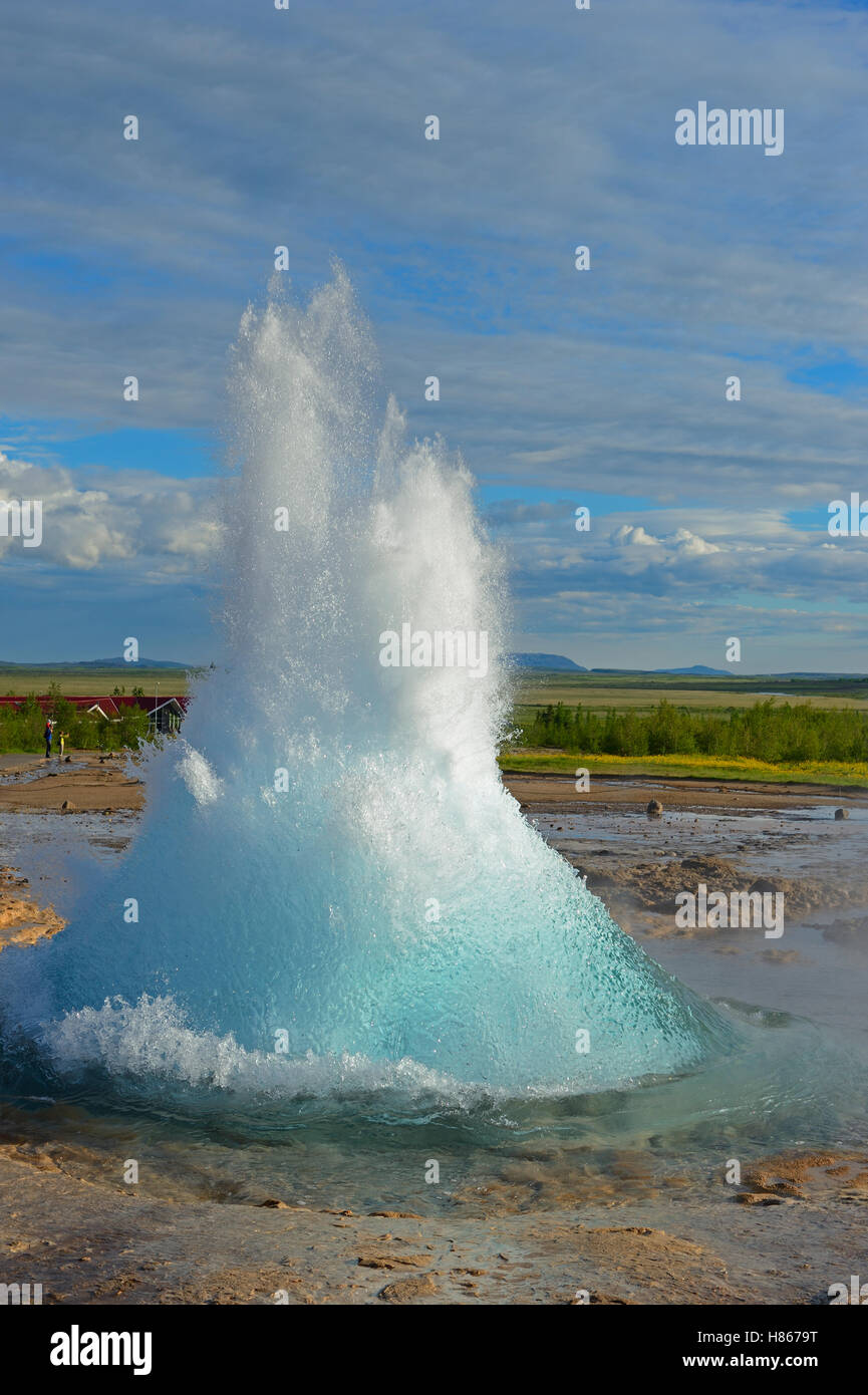 Geyser erupting, Selfoss, Iceland, sequence 3 of 4 Stock Photo - Alamy