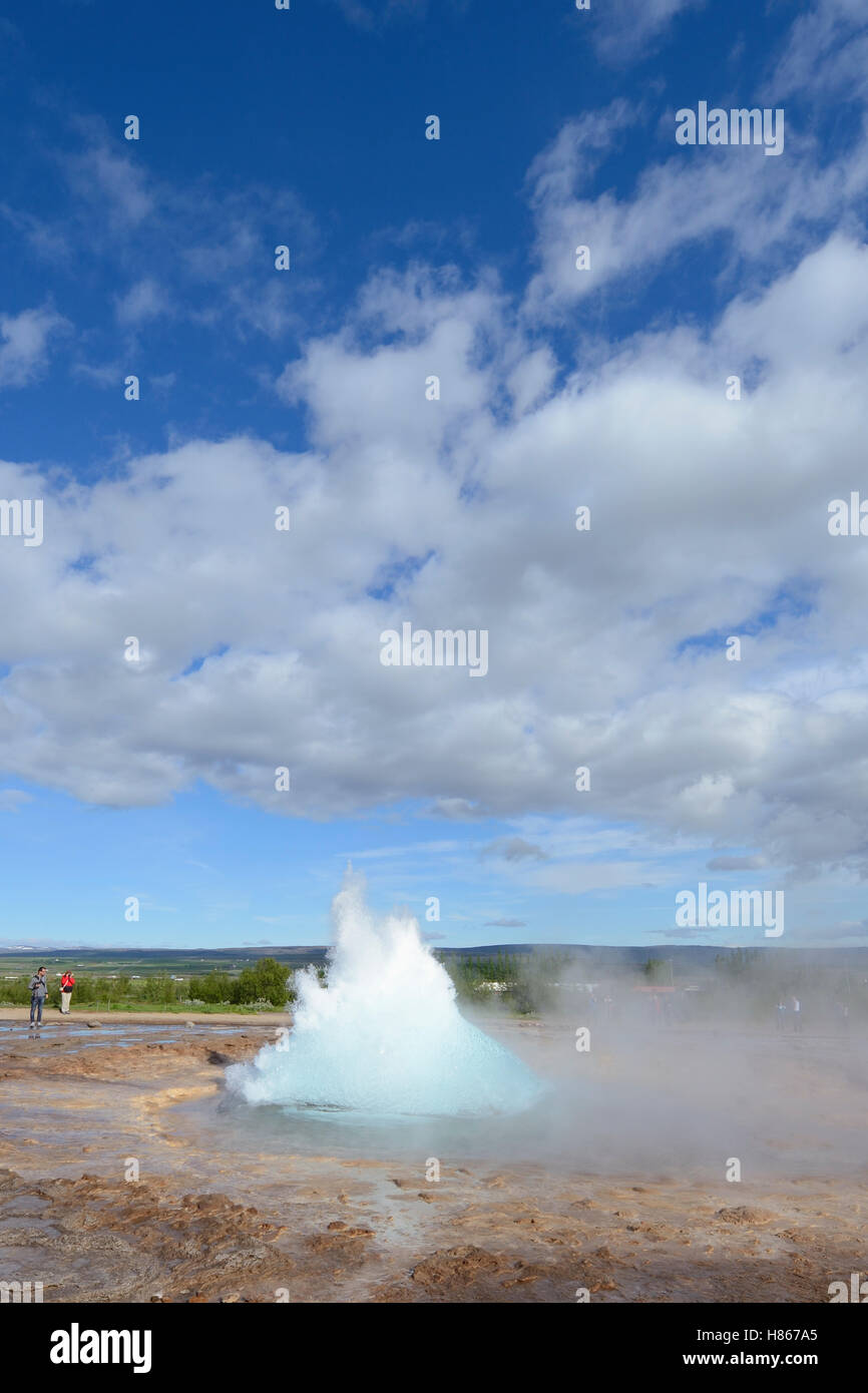 Geyser erupting, Selfoss, Iceland, sequence 1 of 3 Stock Photo - Alamy