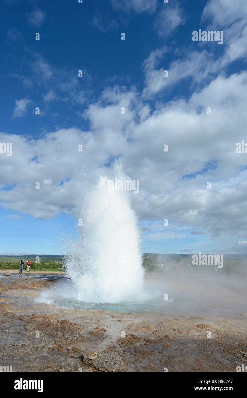 Geyser erupting, Selfoss, Iceland, sequence 2 of 3 Stock Photo - Alamy