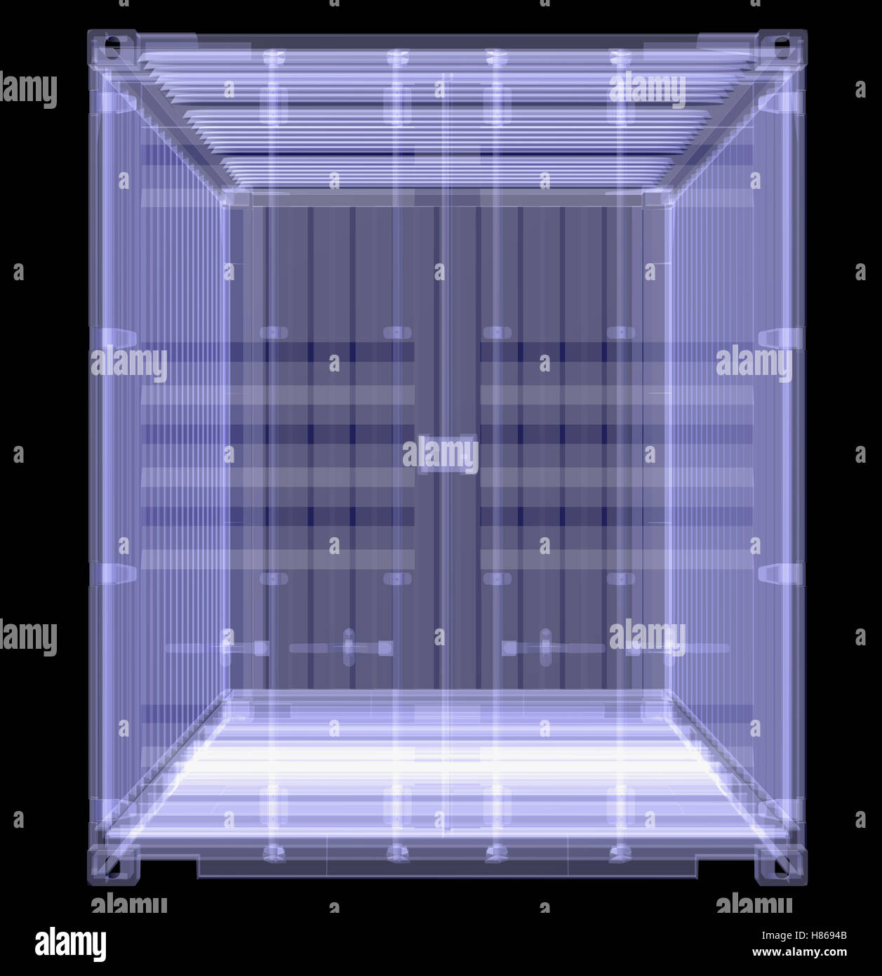 X-ray shipping container isolated on black Stock Photo - Alamy
