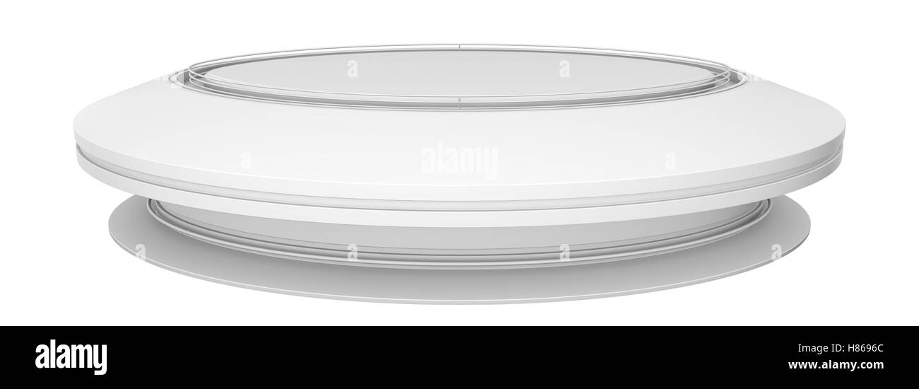 Empty white circle table Stock Photo - Alamy