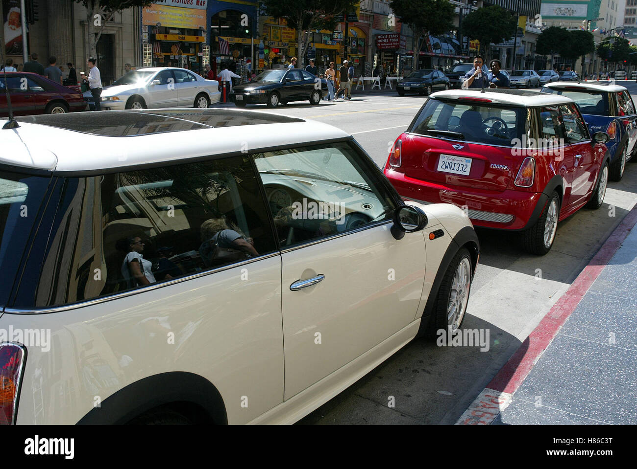 MINI'S ON THE MOVIE SET ITALIAN JOB MOVIE SET ARCLIGHT CINEMA HOLLYWOOD ...
