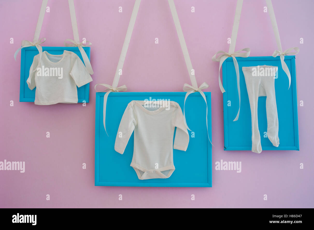 Stylish children's clothing for boy, photo frame background Stock Photo ...