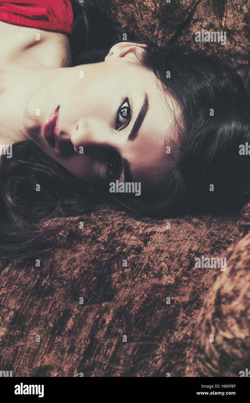 Girl 20 laying down face up hi-res stock photography and images - Alamy