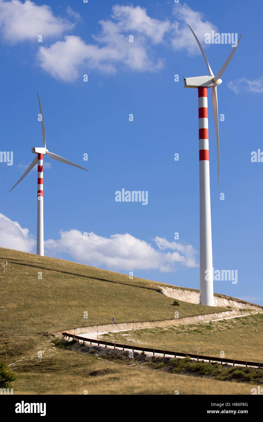 eolic plant in a italian area Stock Photo - Alamy