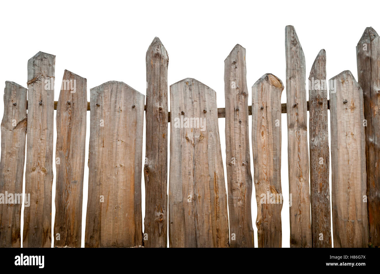 Wooden fence planks, isolated on white Stock Photo - Alamy