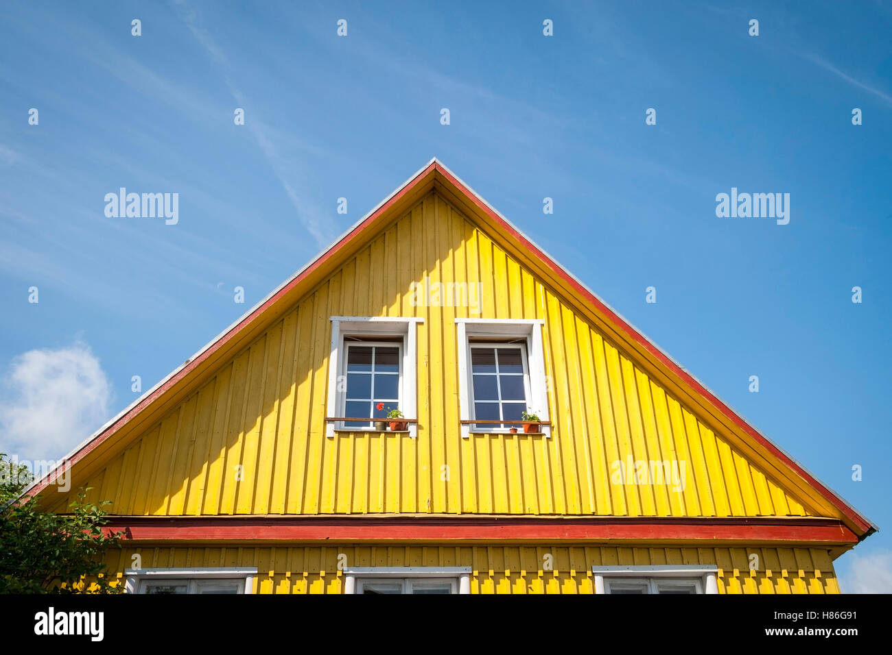 Typical lithuanian house by the road in village Stock Photo - Alamy