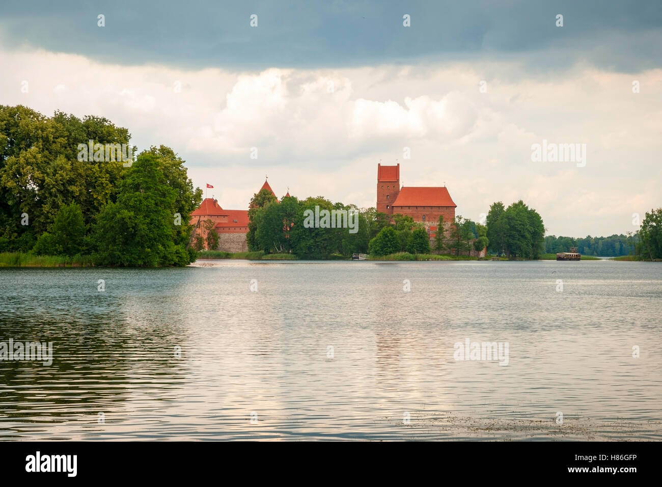 Trakai castle with lake, Lithuania Stock Photo - Alamy