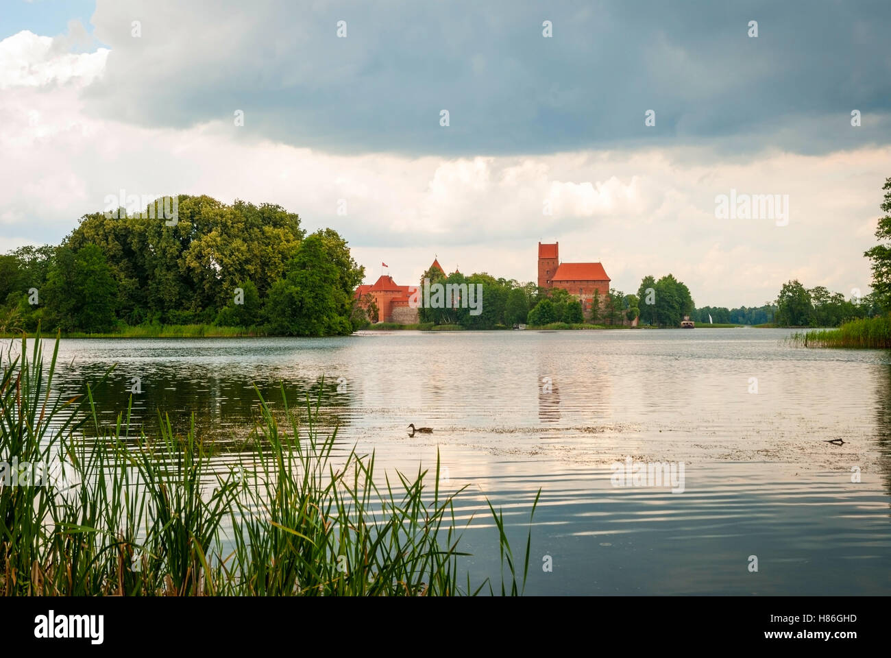 Trakai castle with lake, Lithuania Stock Photo - Alamy