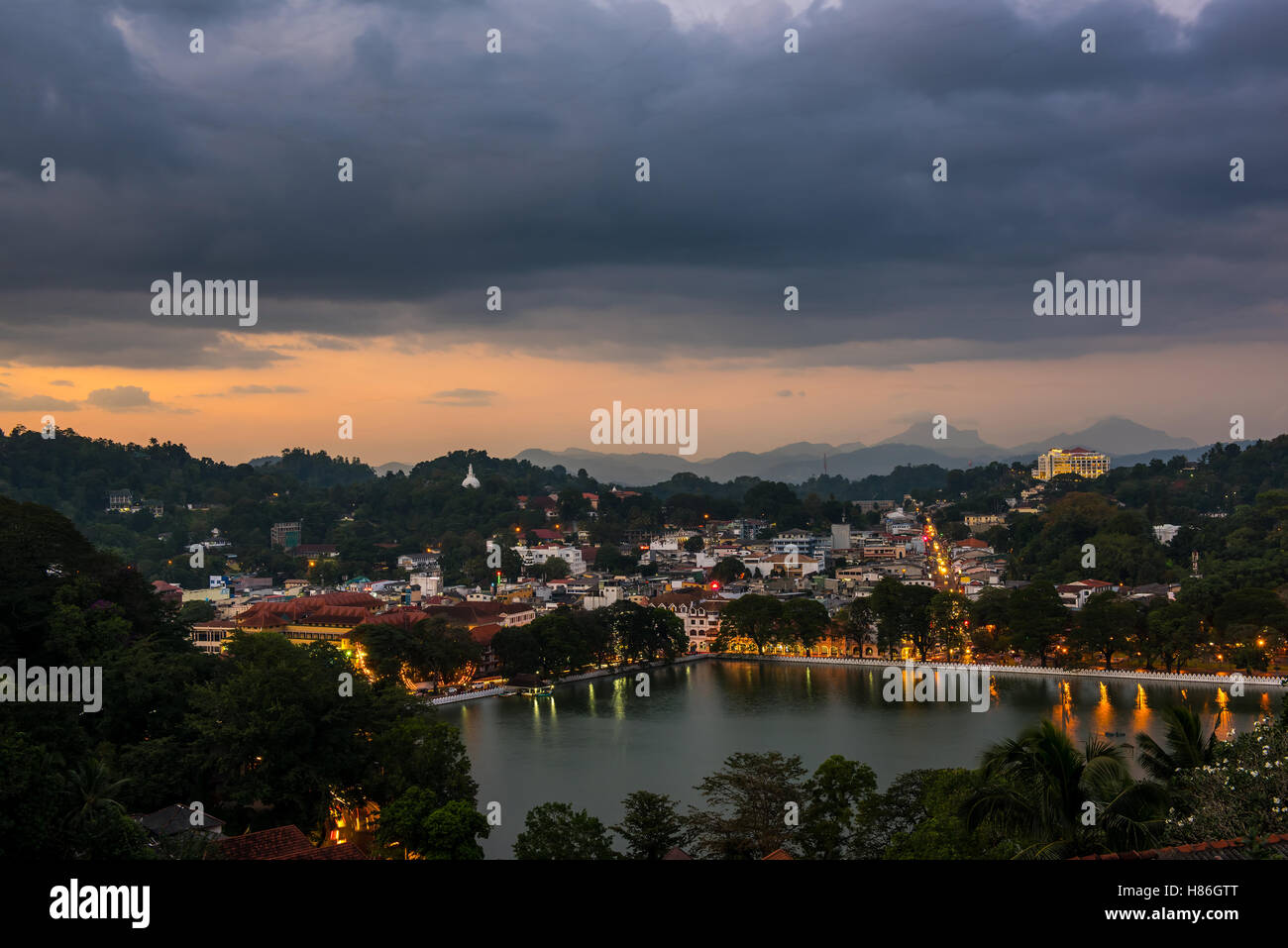 Kandy city at night, Sri Lanka Stock Photo - Alamy