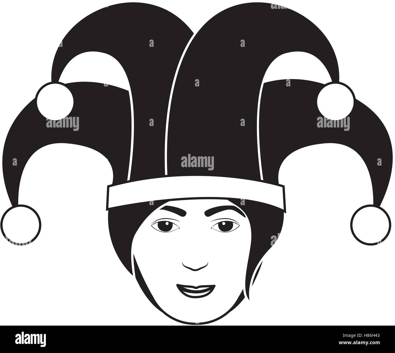 silhouette of head harlequin man vector illustration Stock Vector Image ...