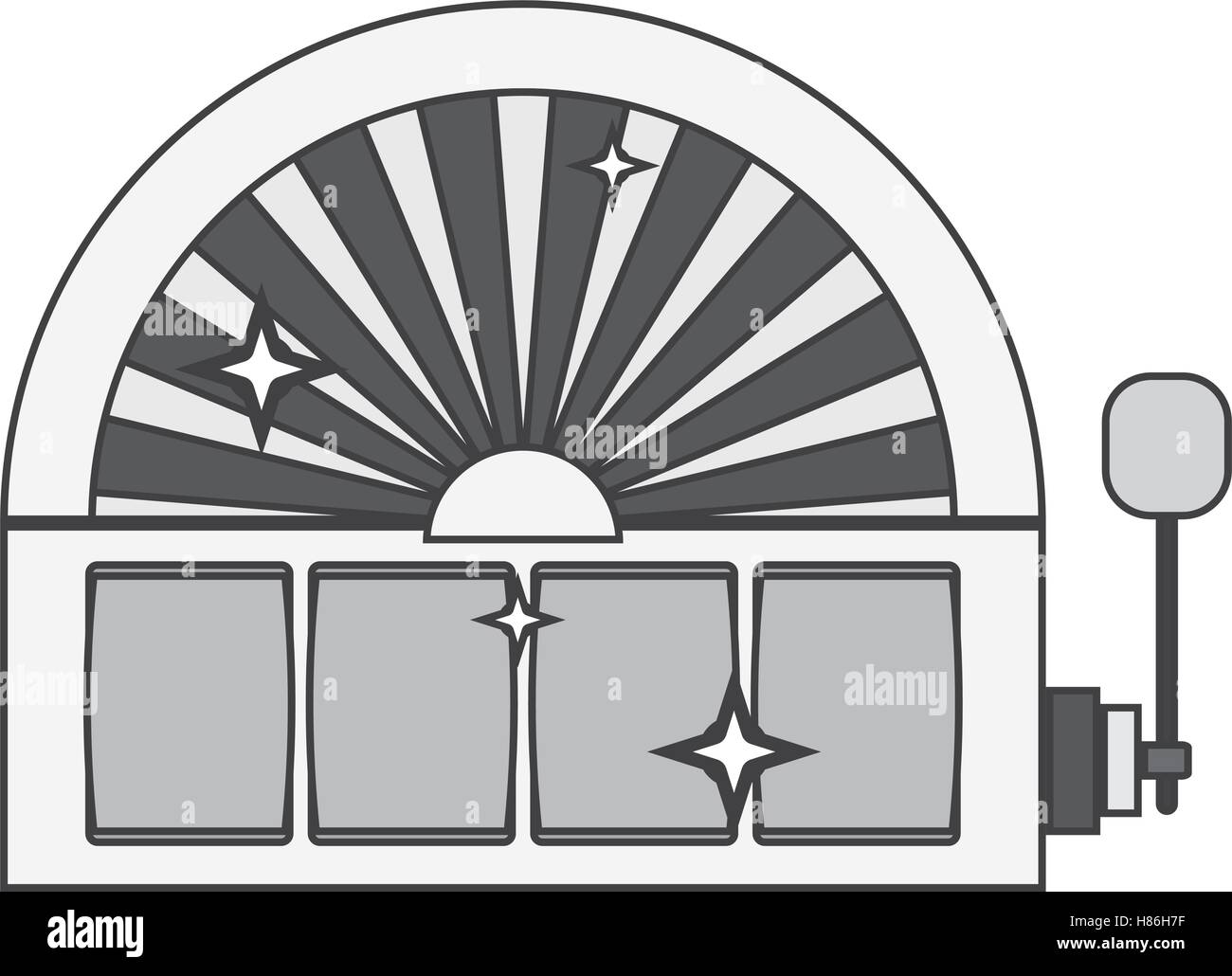 silhouette slot machine with lever vector illustration Stock Vector ...