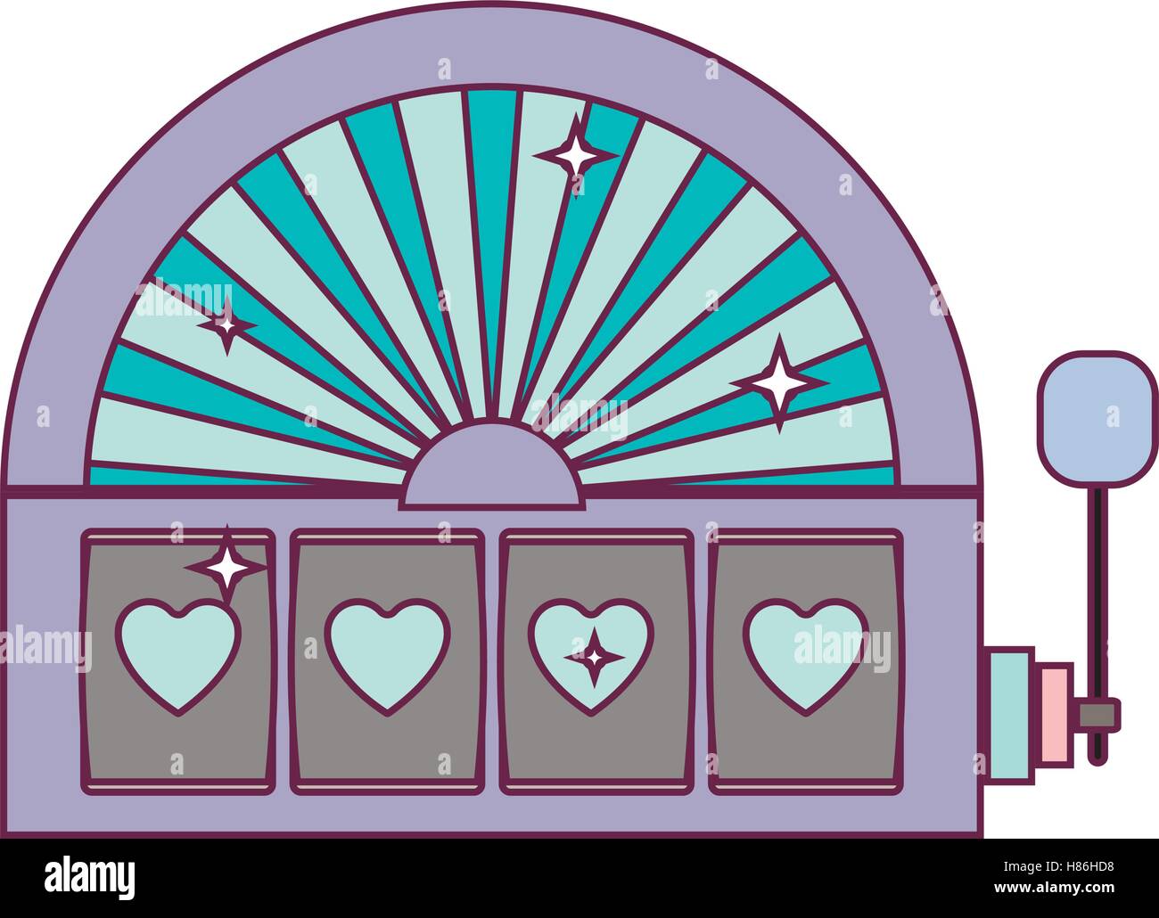 silhouette colorful slot machine with lever vector illustration Stock ...