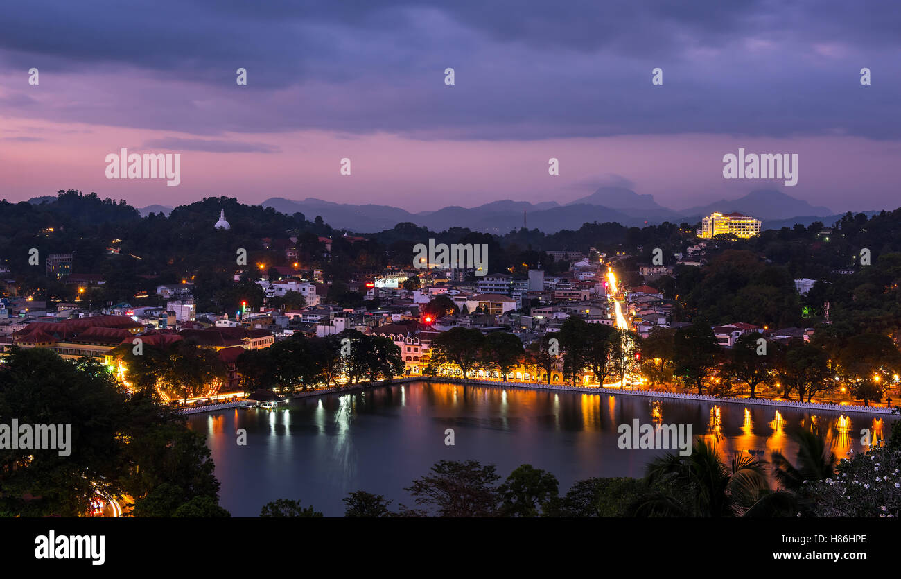 Kandy city at night, Sri Lanka Stock Photo - Alamy