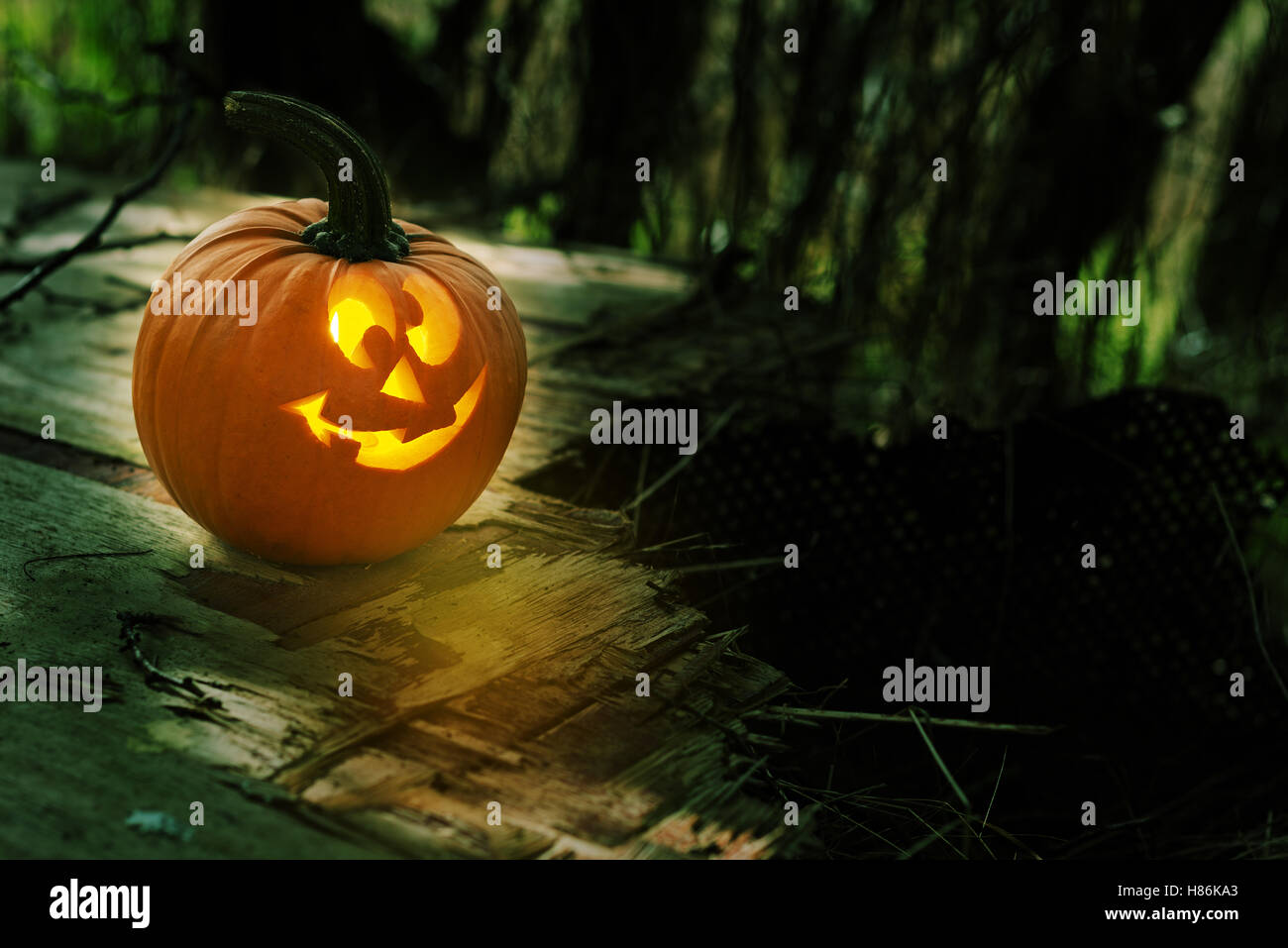 Glowing pumpkin for Halloween season Stock Photo - Alamy
