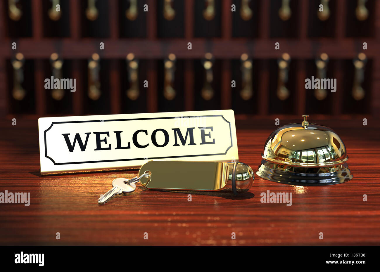 Hotel reception desk bell hi-res stock photography and images - Alamy