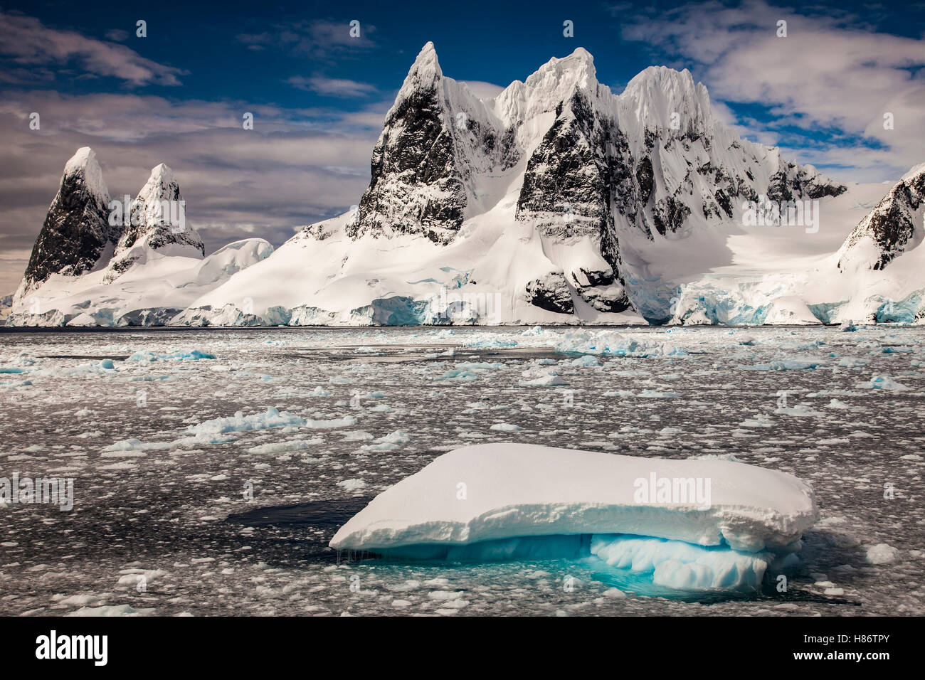 Brash ice near coast, Una Peaks, Lemaire Channel, Antarctic Peninsula ...