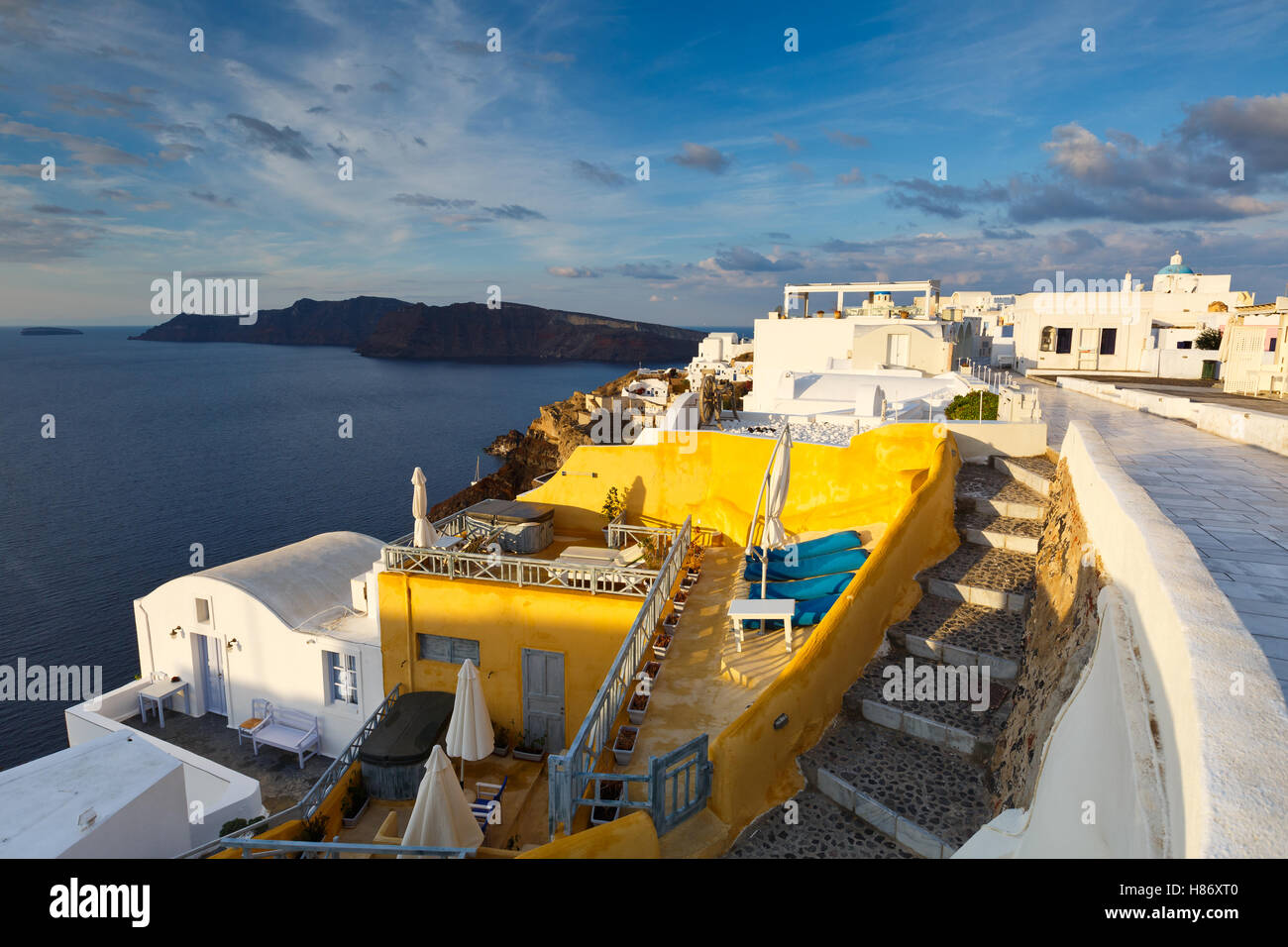 View of Oia village on Santorini island in Greece Stock Photo - Alamy