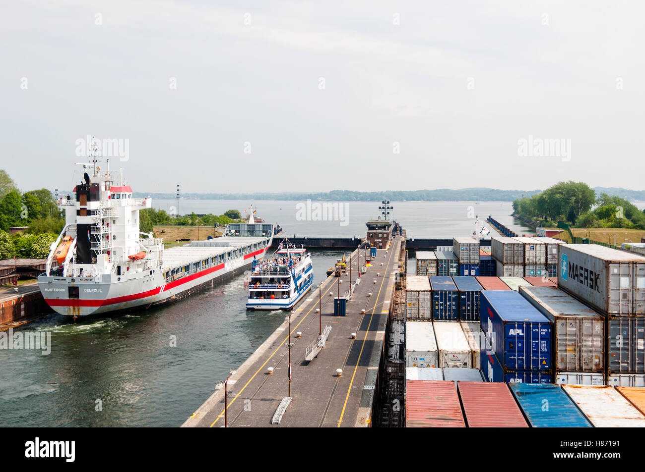Approaching Kiel Canal, Germany Stock Photo - Alamy