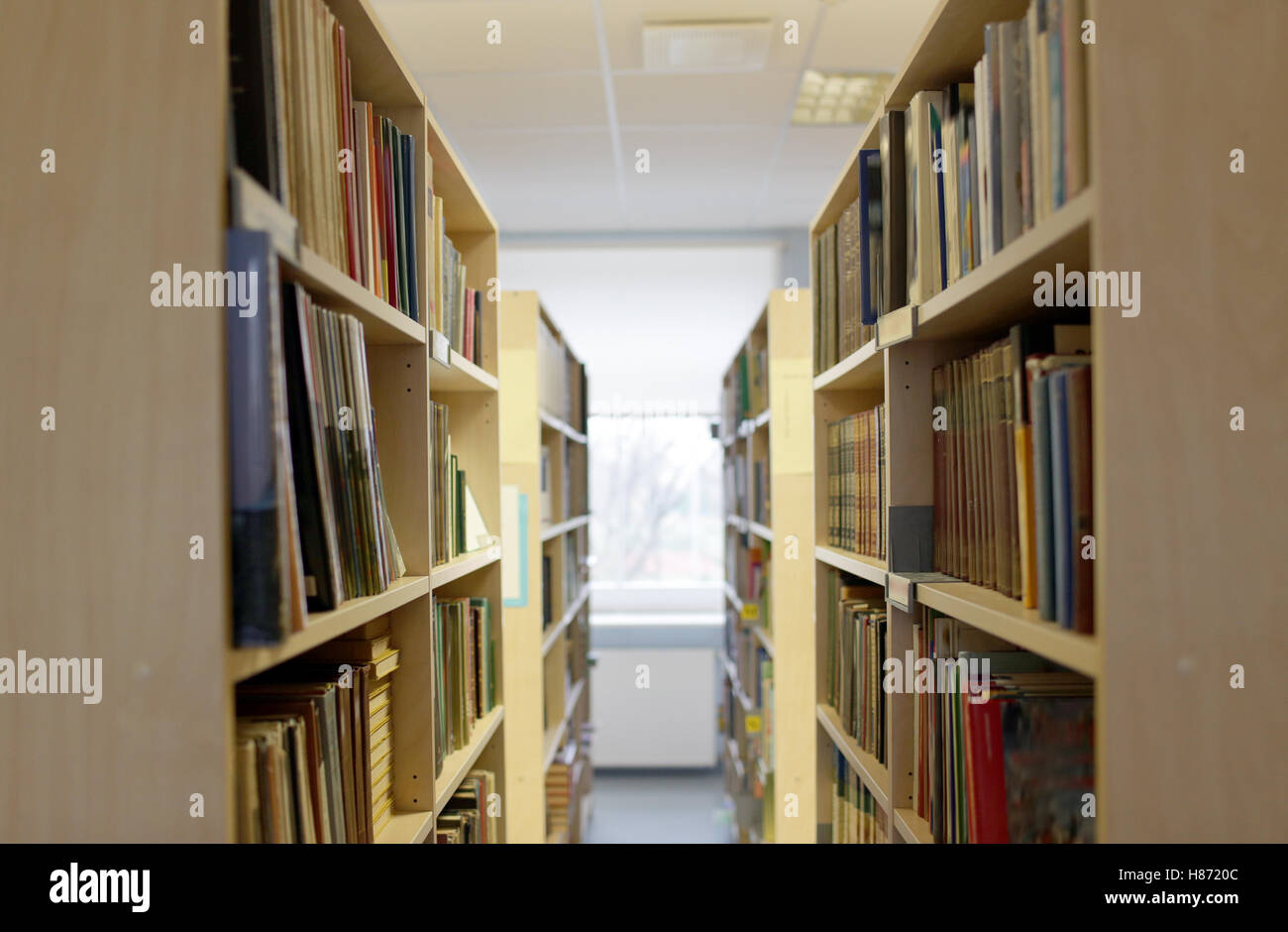 bookshelves with books at school library Stock Photo - Alamy