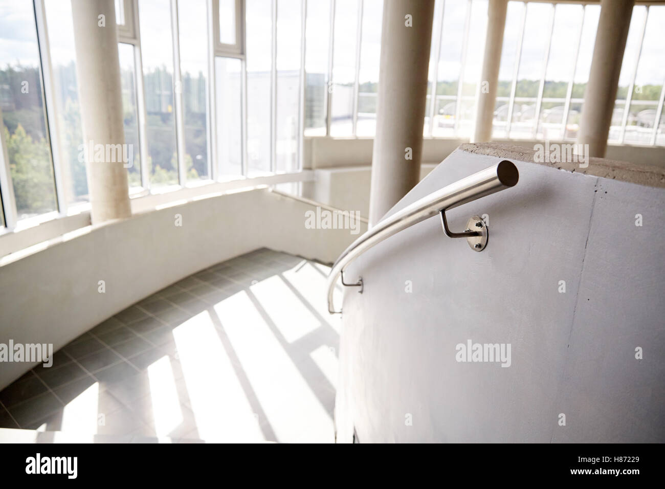 stair railings on staircase at public building Stock Photo - Alamy
