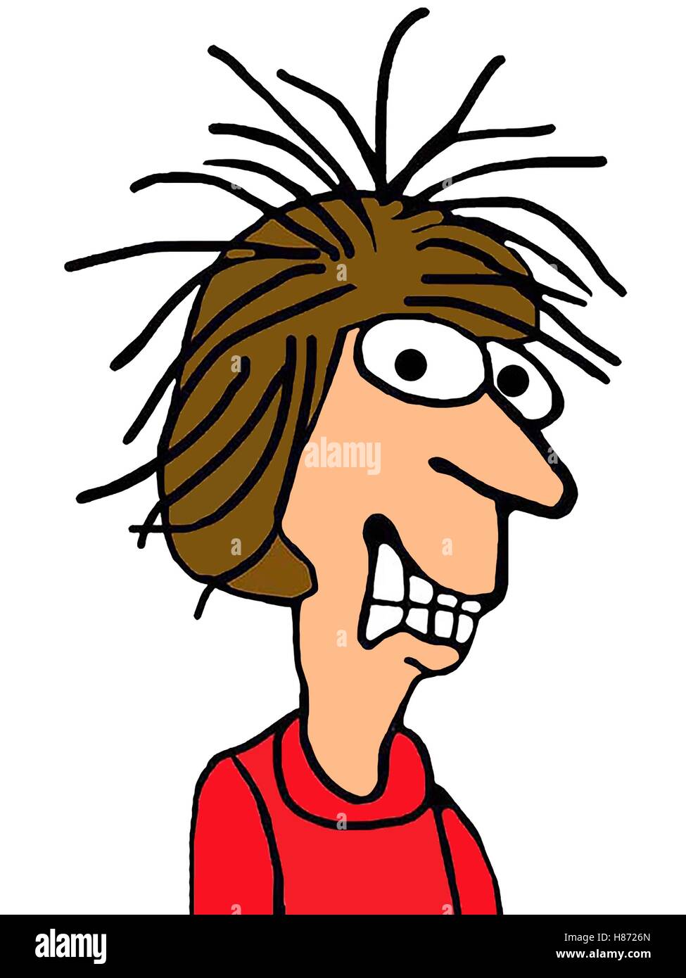Color illustration of a very stressed woman Stock Photo - Alamy