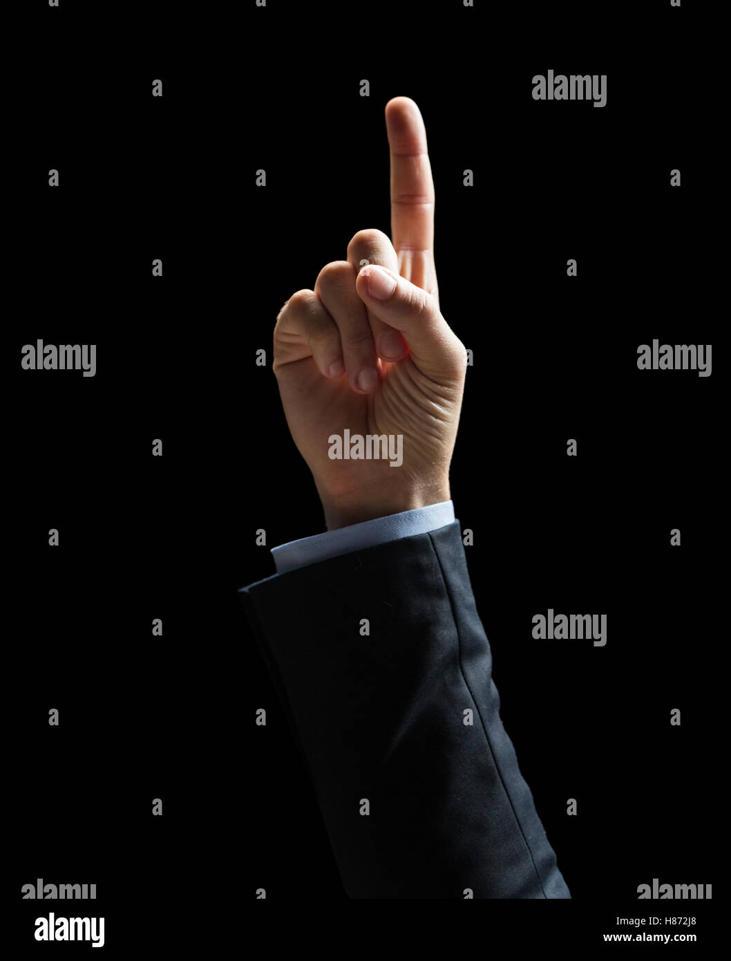 Hand finger pointing up close up hi-res stock photography and images ...