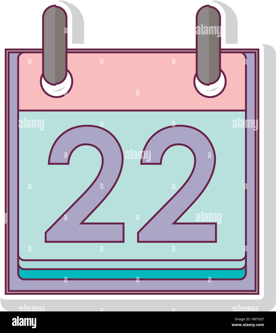 silhouette with calendar day twenty two vector illustration Stock ...