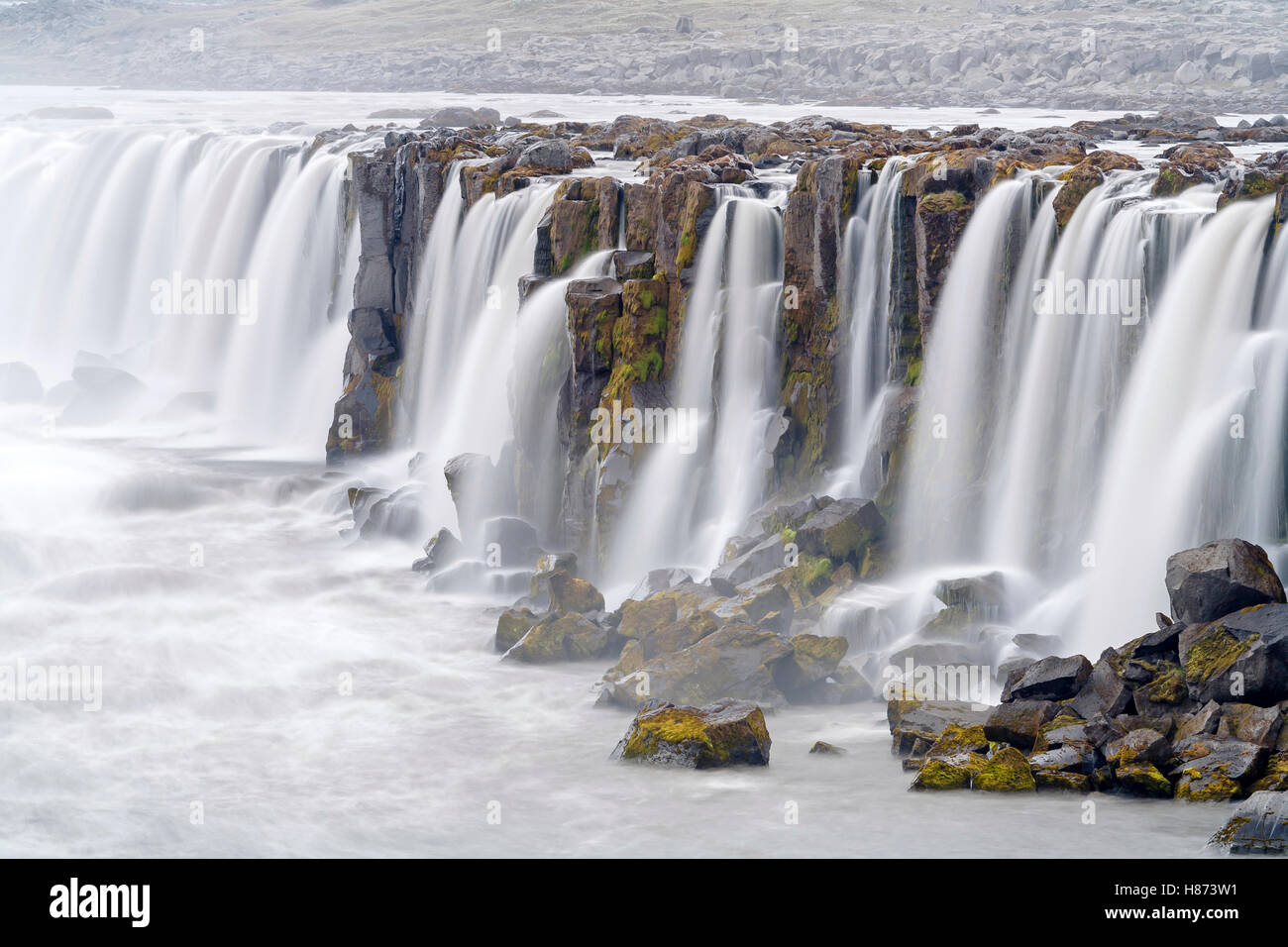 Selfoss Waterfall and river, Jokulsargljufur National Park, Iceland ...