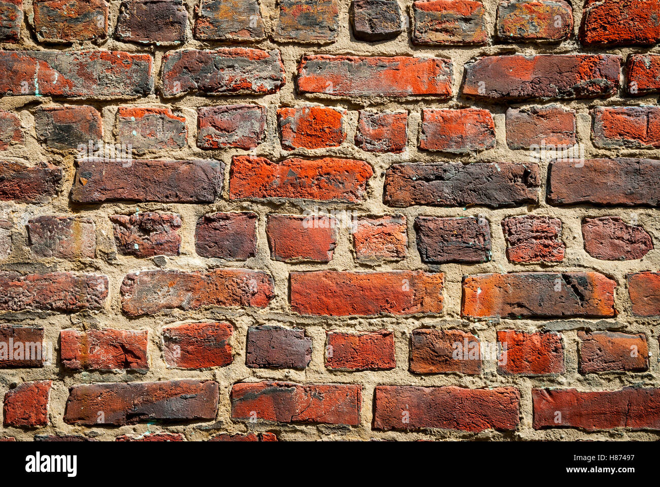 Old red brick wall in close-up Stock Photo - Alamy