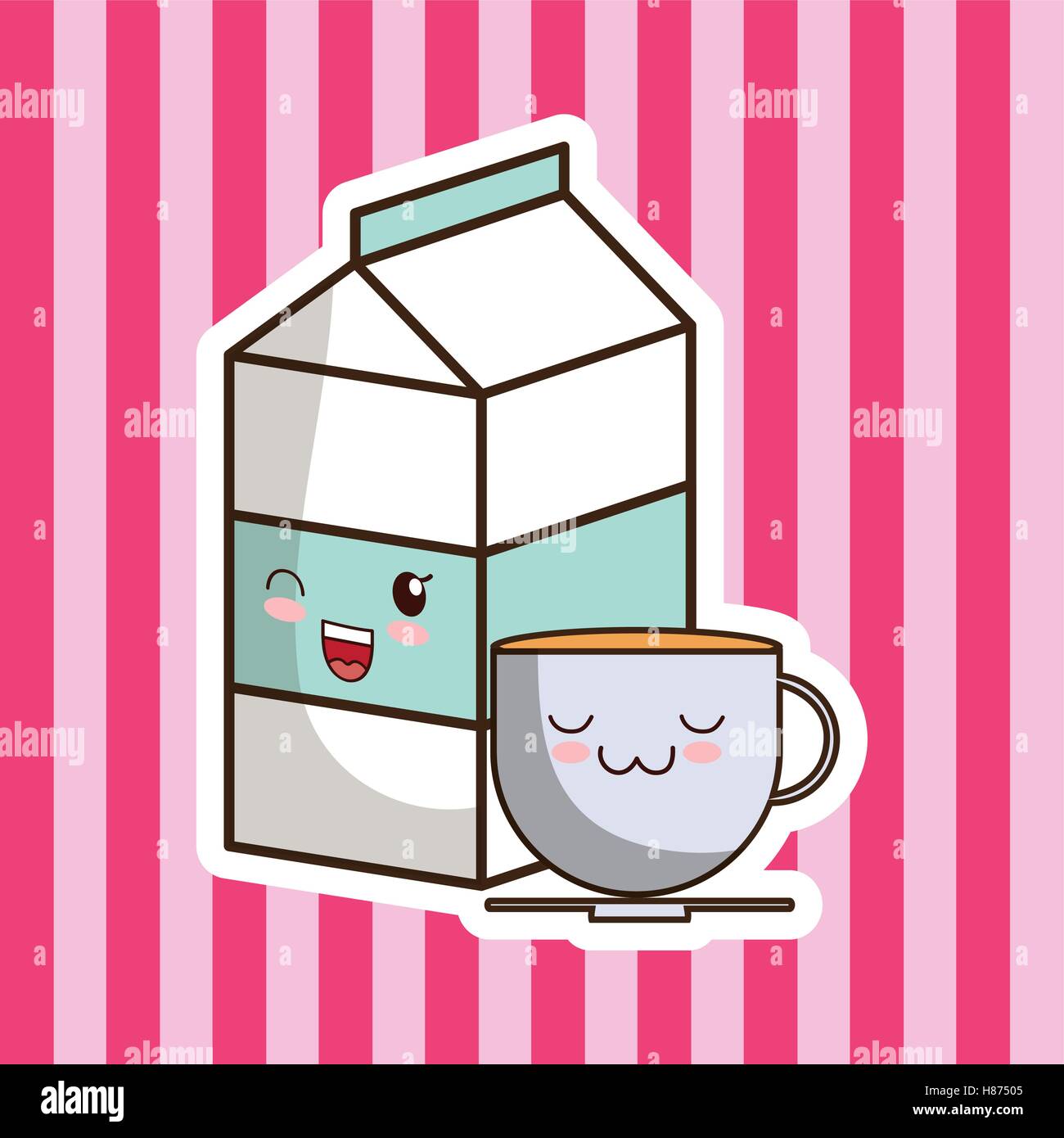 milk box coffee cartoon Stock Vector Image & Art - Alamy