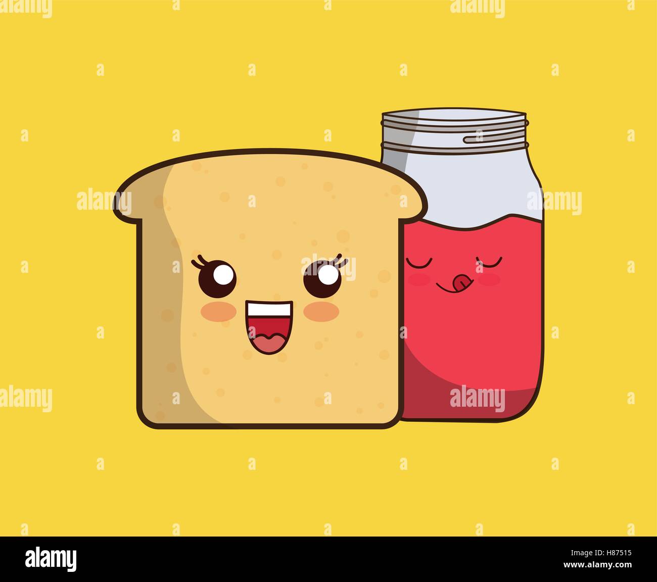 bread strawberry jam cartoon Stock Vector Image & Art - Alamy
