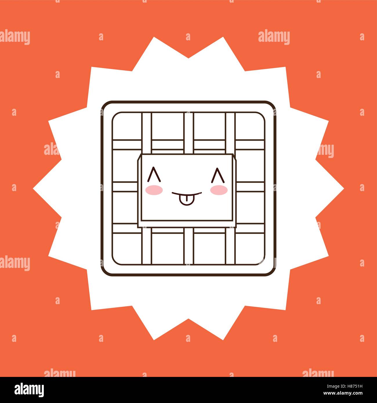 waffle cartoon smiling Stock Vector Image & Art - Alamy