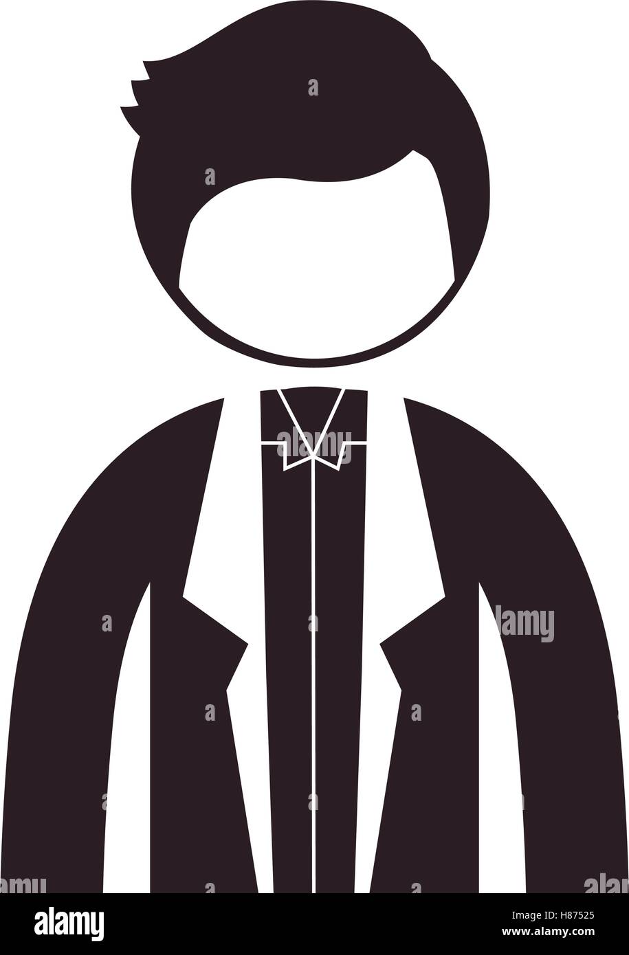 silhouette half body man with jacket vector illustration Stock Vector ...