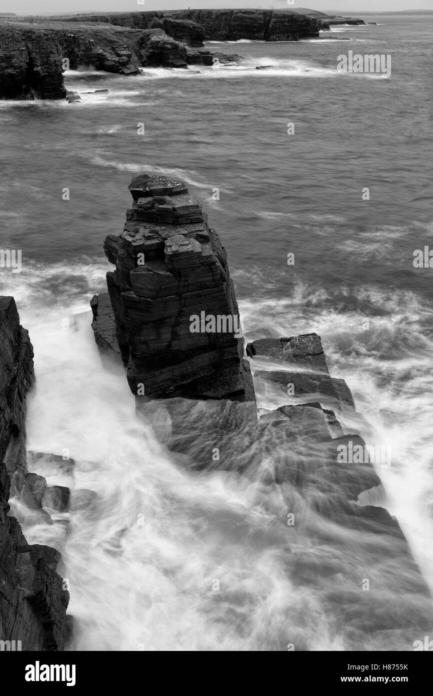 Sea stack along Orkney coast Stock Photo - Alamy