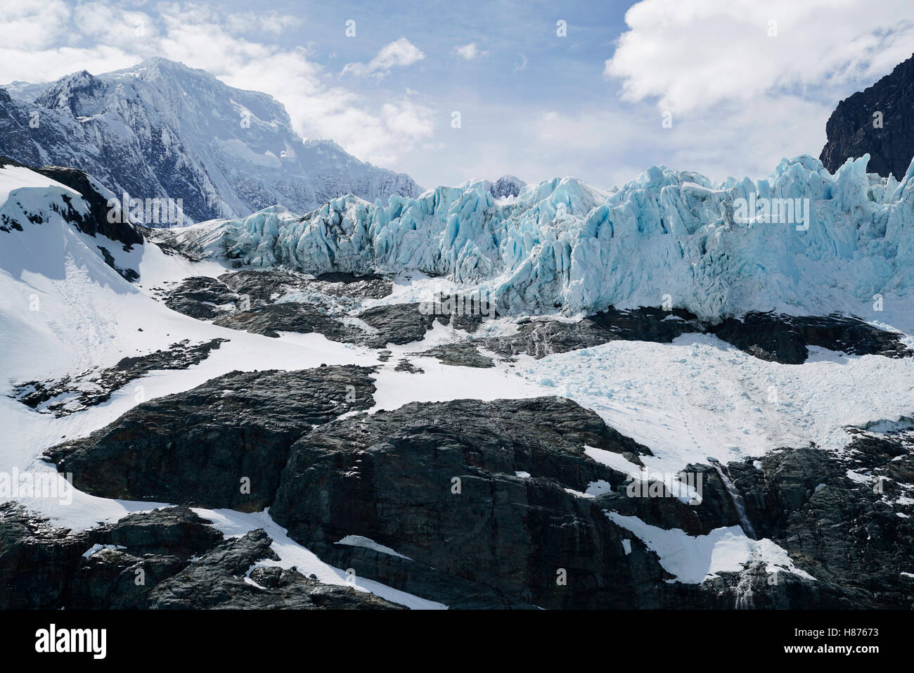Terminal moraine on glacier, South Georgia Island Stock Photo - Alamy